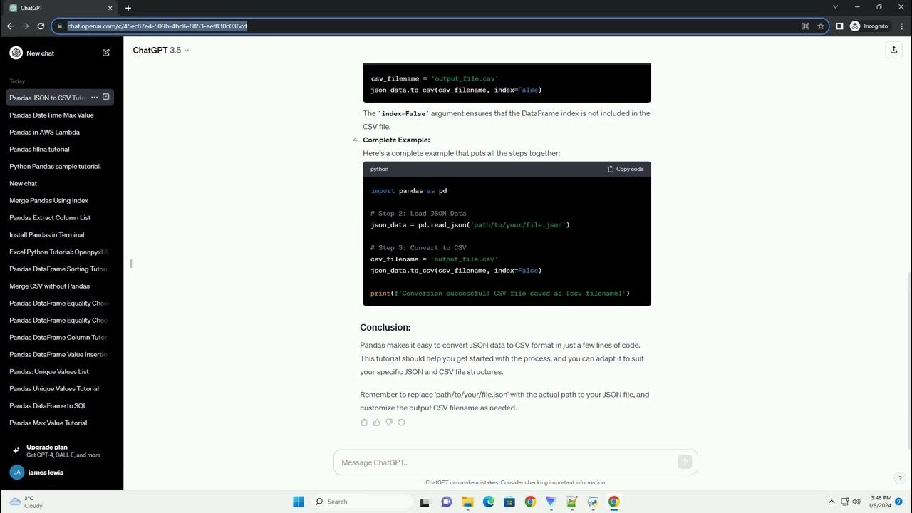 Pandas Json To Csv Python Youtube