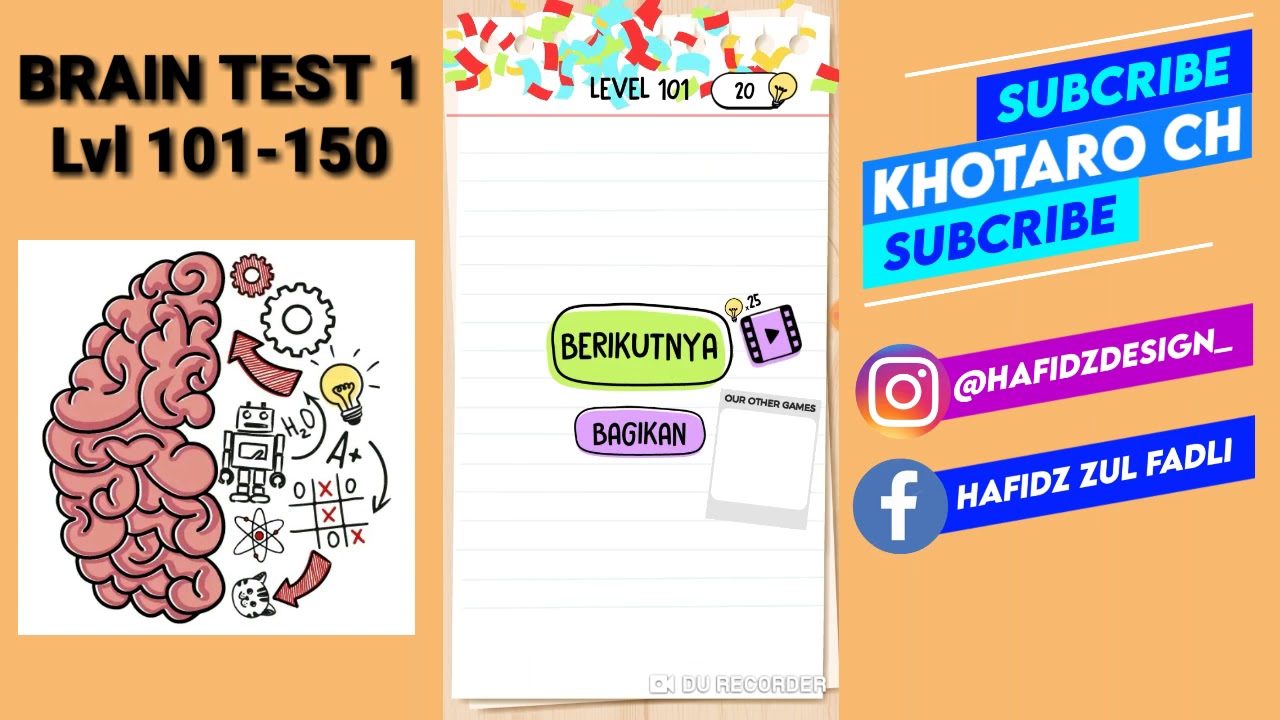Jawaban Brain Test 1 Level 101-150 - YouTube