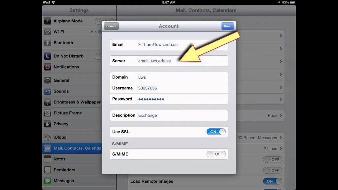 Adding UWS email to your iPad - YouTube
