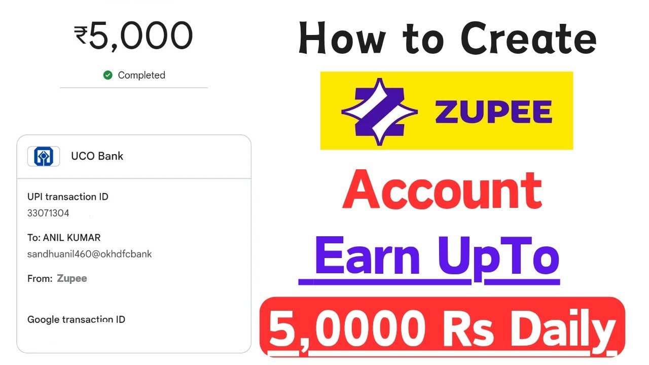how to create zupee Account earn upto 5,000 rs daily | zupee app se ...