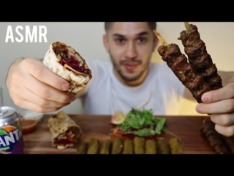 ASMR LAHMACUN + DOLMA + KUZU KEBAPLARI | MUKBANG *GERÇEK YEMEK SESLERİ*