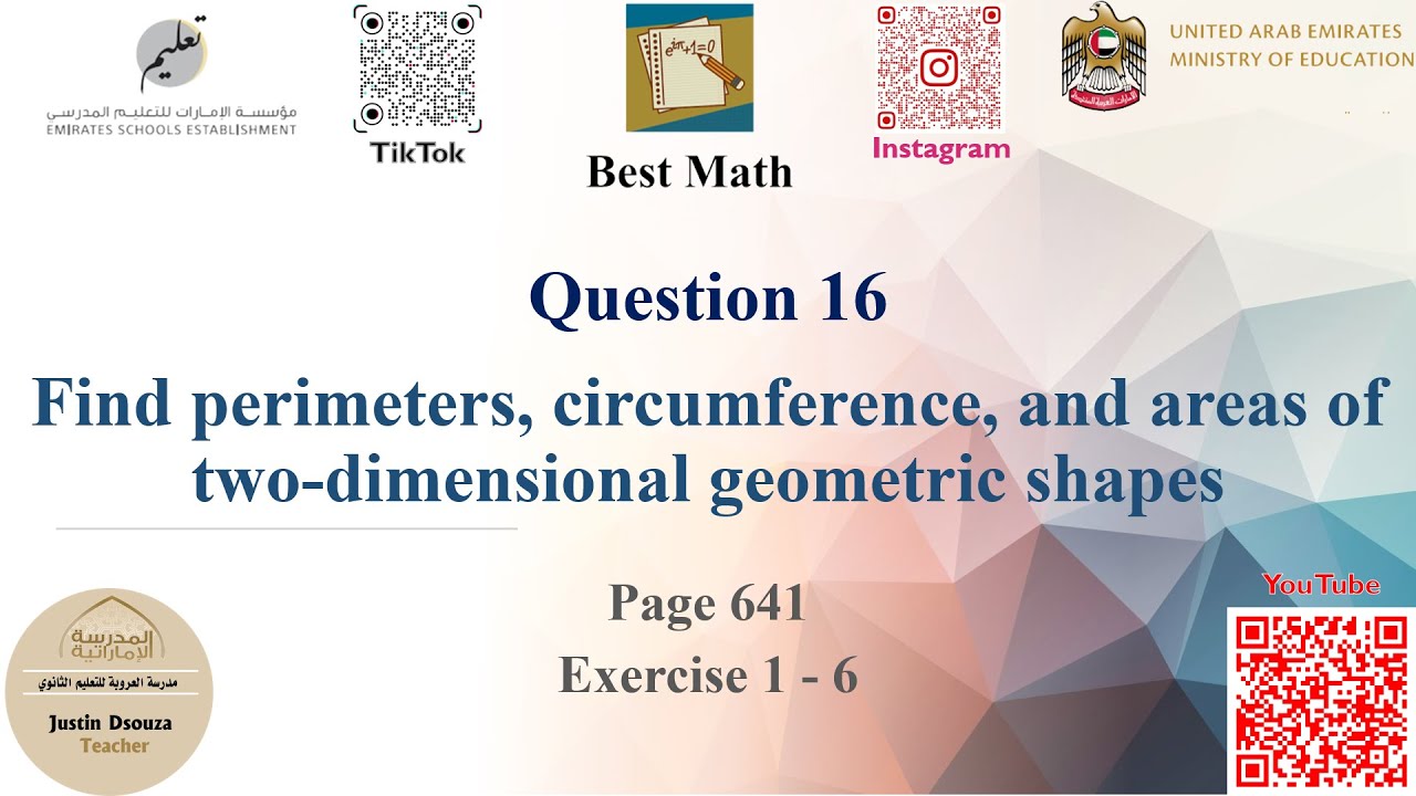 Find perimeters, circumference, and areas of 2D shapes | Q16 P2 | EoT2 | - YouTube