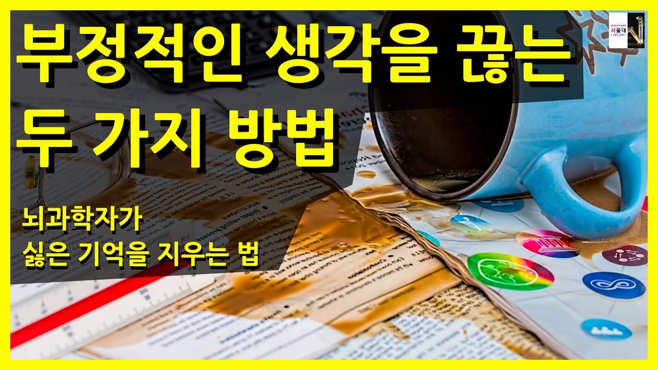 부정적인 생각을 없애는 두 가지 방법뇌과학자가 싫은 기억을 지우는 법 3 공부자극 Asmr 서울대는 어떻게 공부하는가