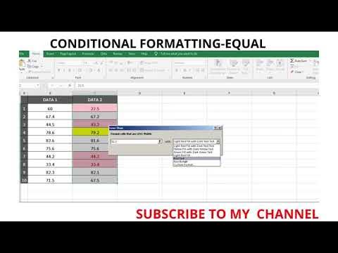 MS EXCEL: CONDITIONAL FORMATTING EQUAL - YouTube