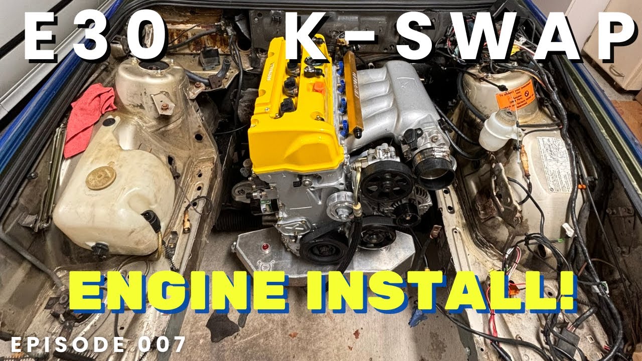 E30 K-Swap Episode 7 - Final chassis prep & engine install - YouTube