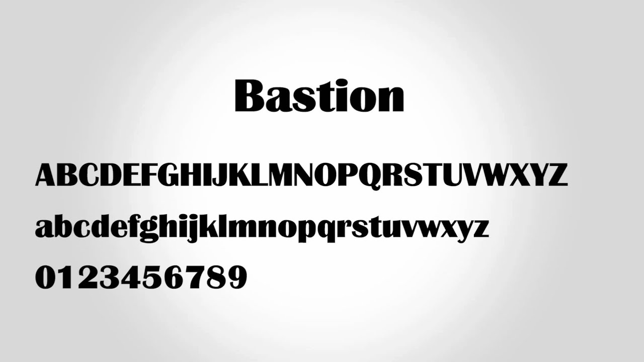 Bastion Font - YouTube