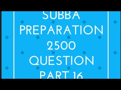 Subba preparation 2500 question in 50 Days part 16 - YouTube