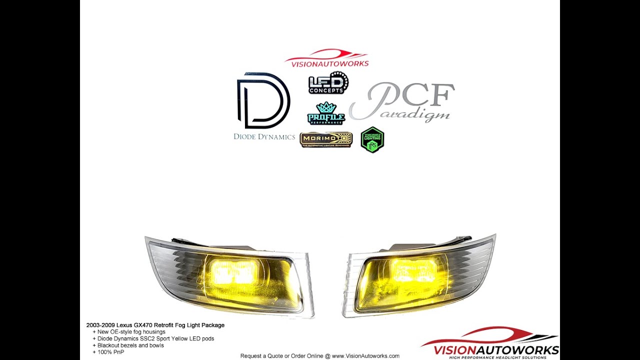 Lexus GX470 Retrofit LED Fog Lights - Diode Dynamics SSC2 Sport Yellow ...