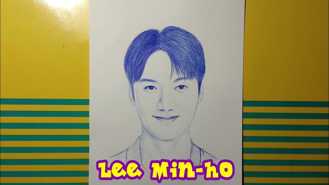 How to draw Lee Minho portrait #drawing with pen - YouTube