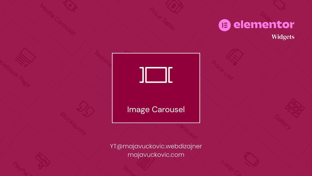 Image Carousel | Elementor Widgets | Elementor kurs za početnike - YouTube