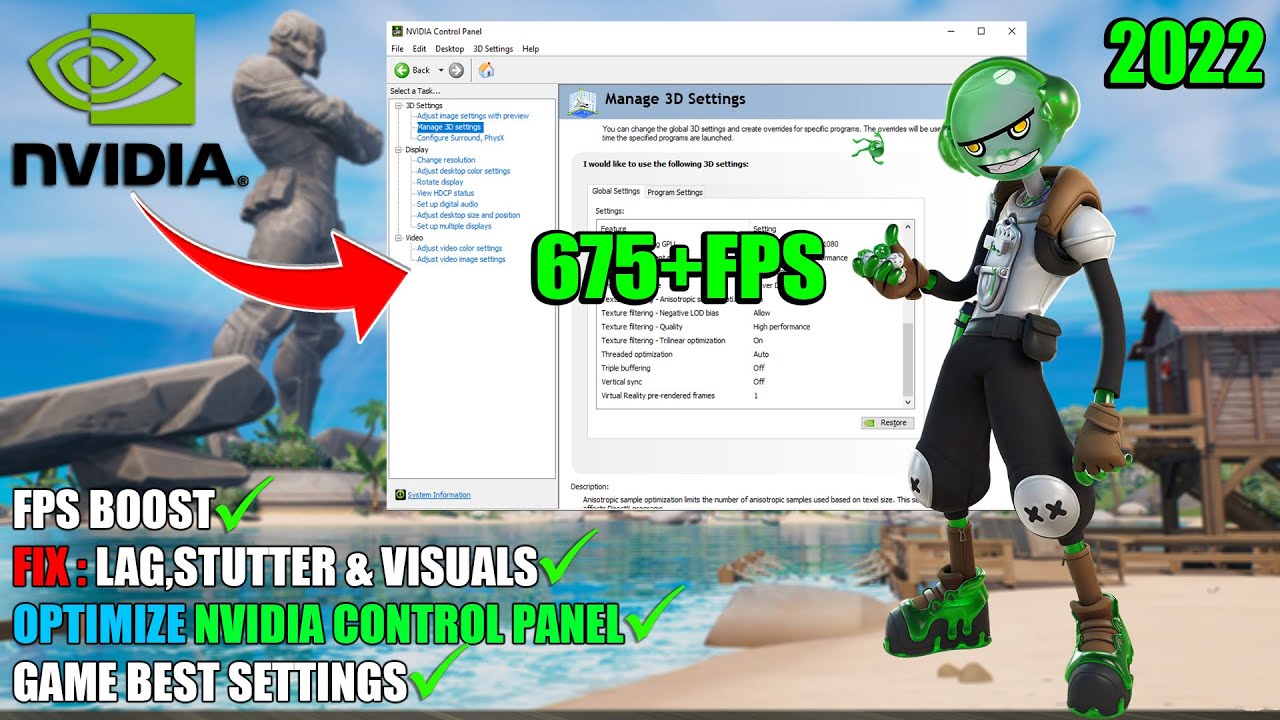 🔧 How to Optimize Nvidia Control Panel For Fortnite Chapter 3 ...