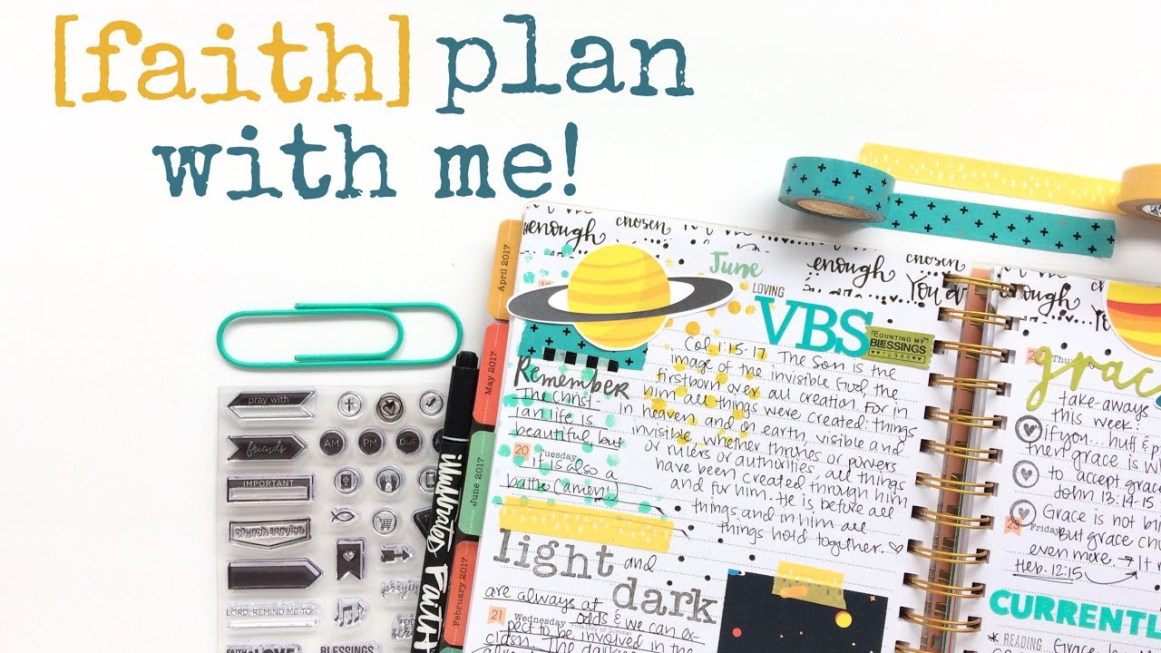 FAITH PLAN WITH ME! | ILLUSTRATED FAITH AGENDA PLANNER - YouTube