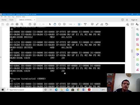 8086 PROGRAMMING BY USING DEBUG - YouTube