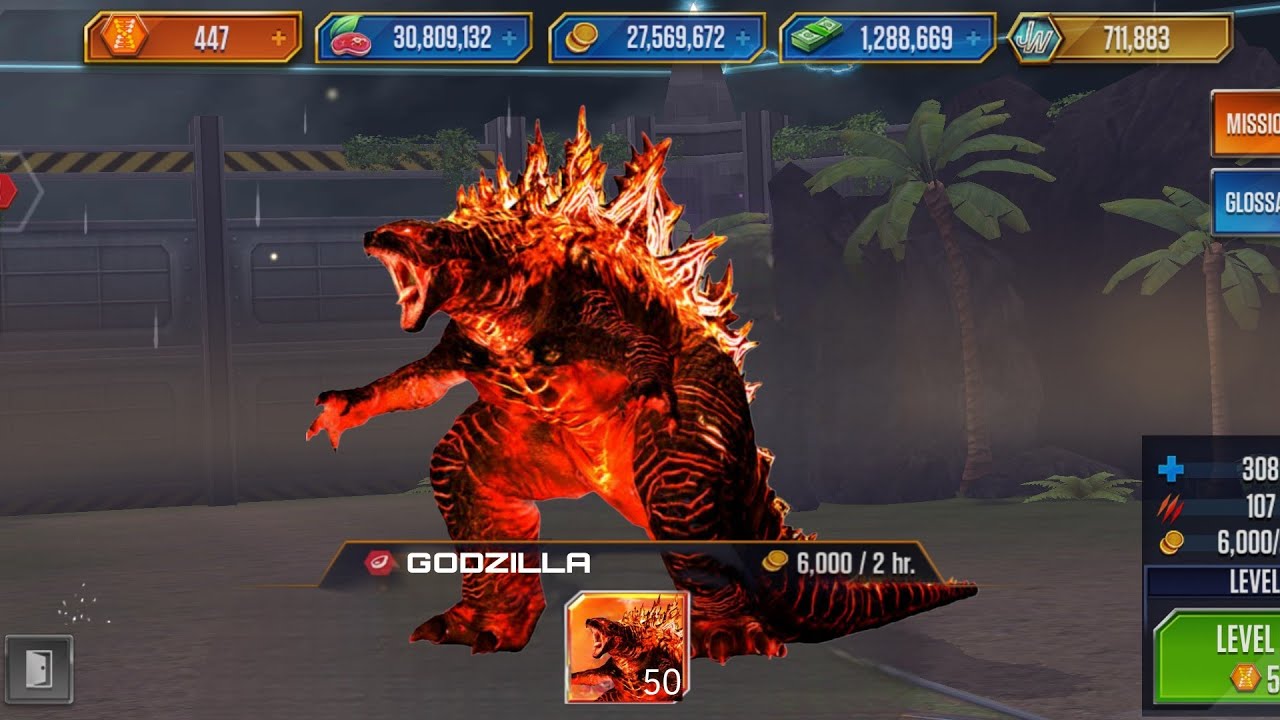 Unlocking Godzilla and gameplay with godzilla in Jurassic world the ...
