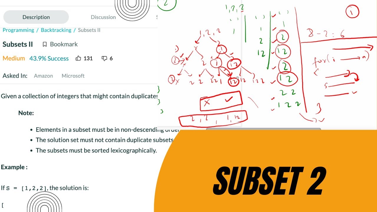 105 Subset 2 Backtracking Interviewbit Backtrackinginterviewrecursion Youtube