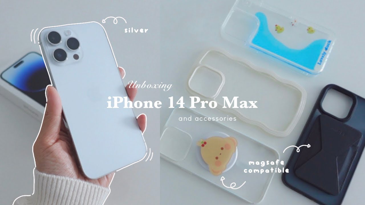 Vlog 🤍 Unboxing iPhone 14 Pro Max Silver & Accessories | Customizing ...