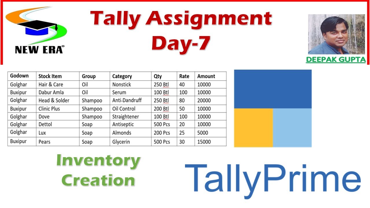 Tally Prime Assignment 7 By Deepak Gupta - YouTube