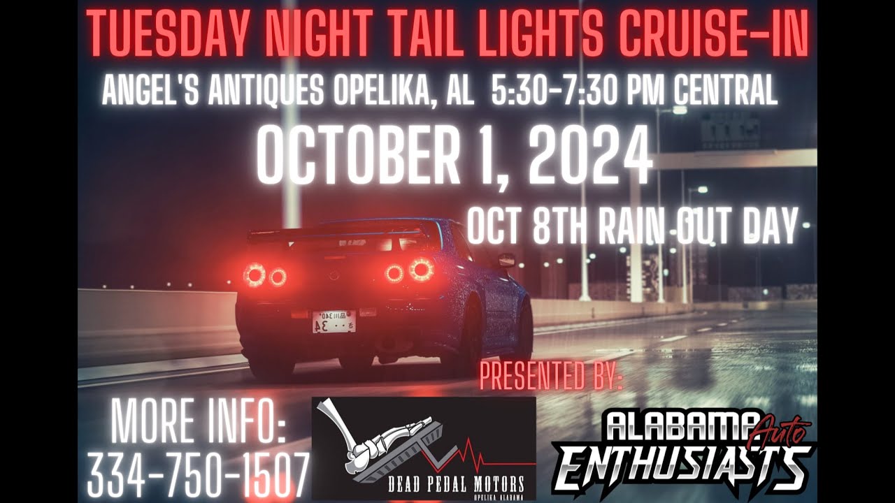 October Tuesday Night Tail Lights & Tigertown Cruise-Ins - YouTube