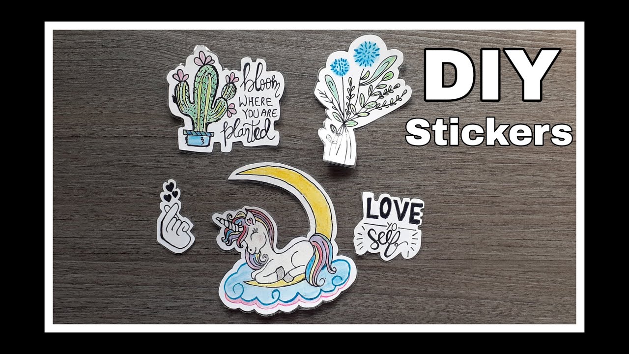 DIY stickers || handmade stickers || - YouTube