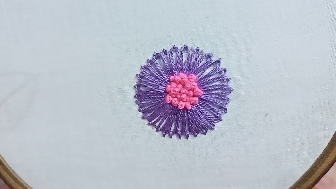 Easy hand embroidery flowers stitch tutorial for beginners, hand ...
