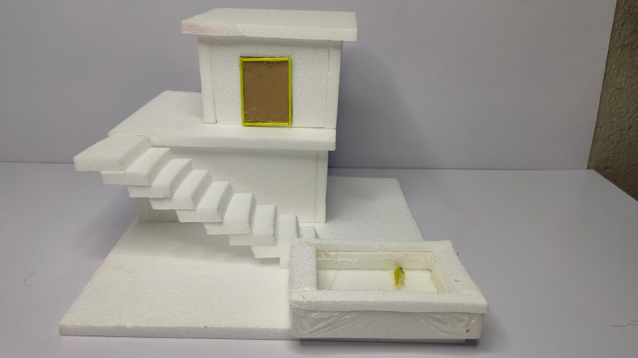 How to make a Thermocol building craft | easy to make thermocol ...