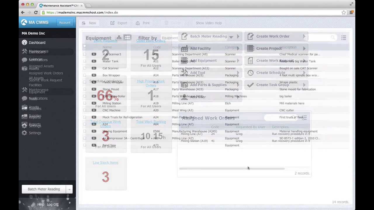 Adding equipment and machinery into the MA CMMS software - YouTube