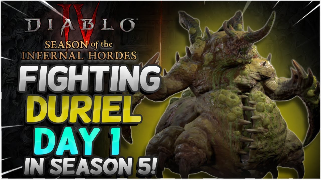 Duriel FIght Day 1 in Diablo 4 Season 5! BLUE ROSE! - YouTube