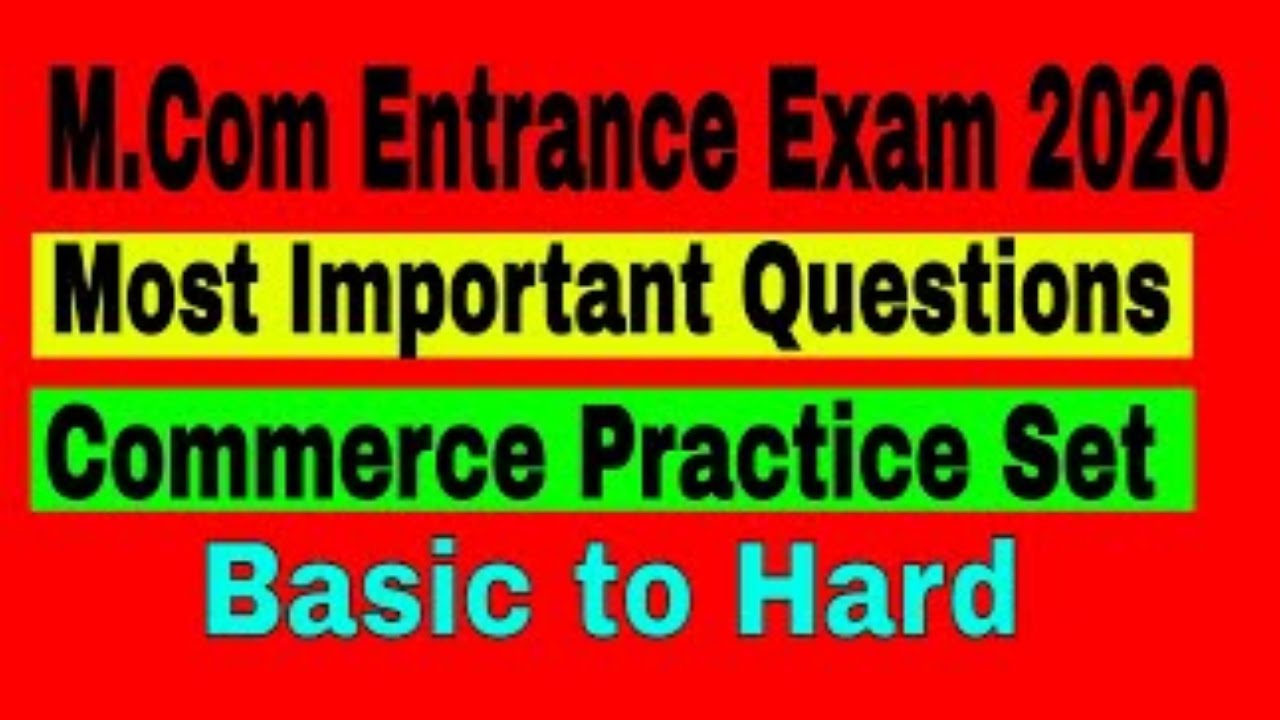M.Com Entrance Commerce Practice set || Business Environment Questions ...