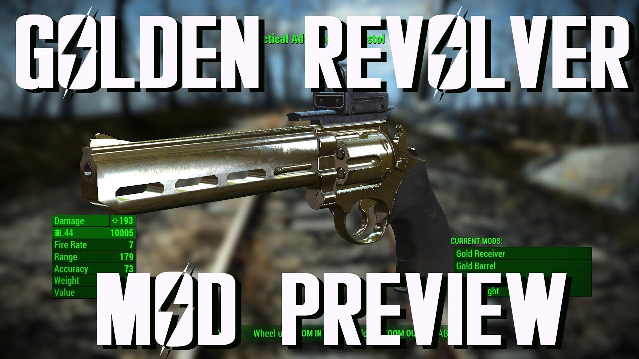 Fallout 4: Golden .44 Revolver - Mod Preview - YouTube