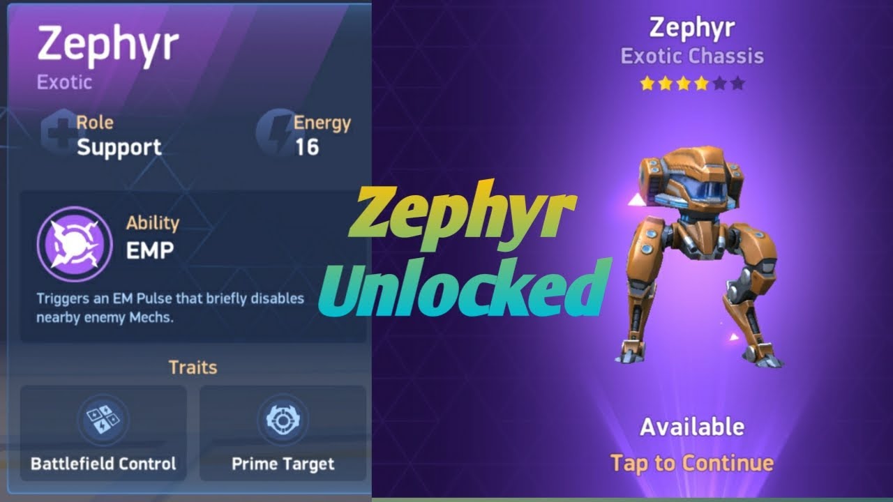 Zephyr Unlocked| Exotic mech| Mech arena| Gaming prime - YouTube