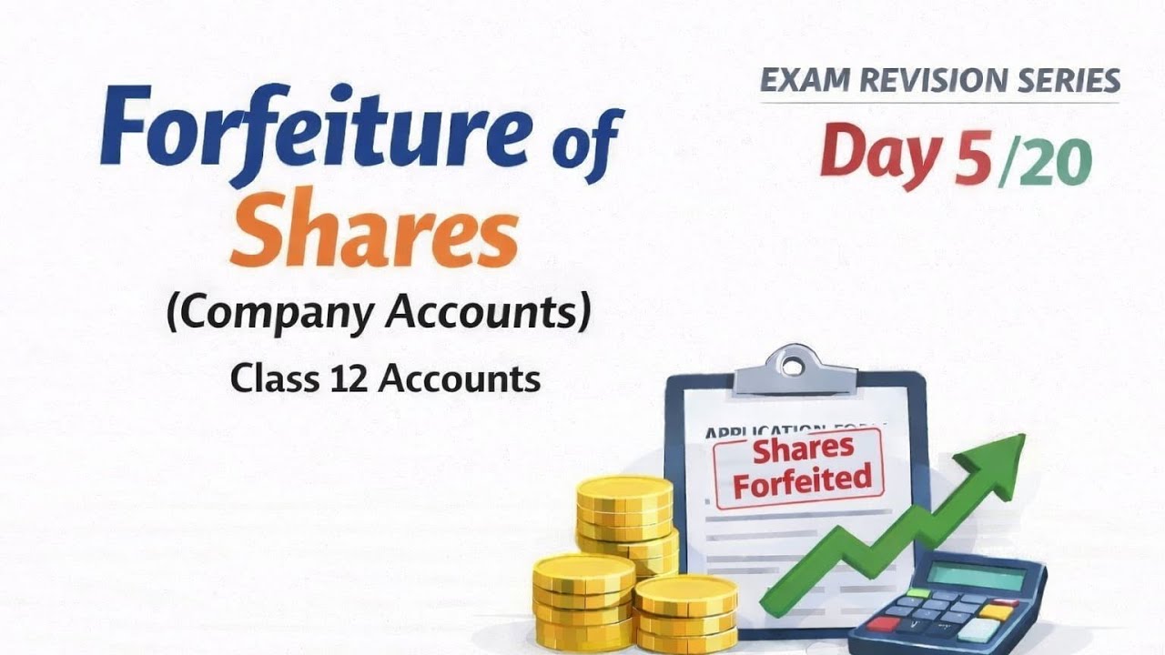 Forfeiture of shares(Company Accounts )|Class-12 Accounts |Journal ...