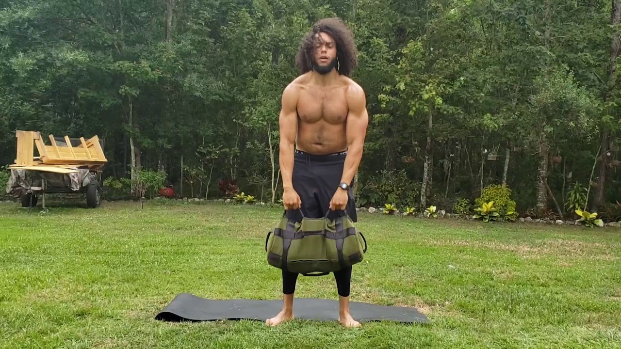 Sandbag Power Clean +Squat - YouTube