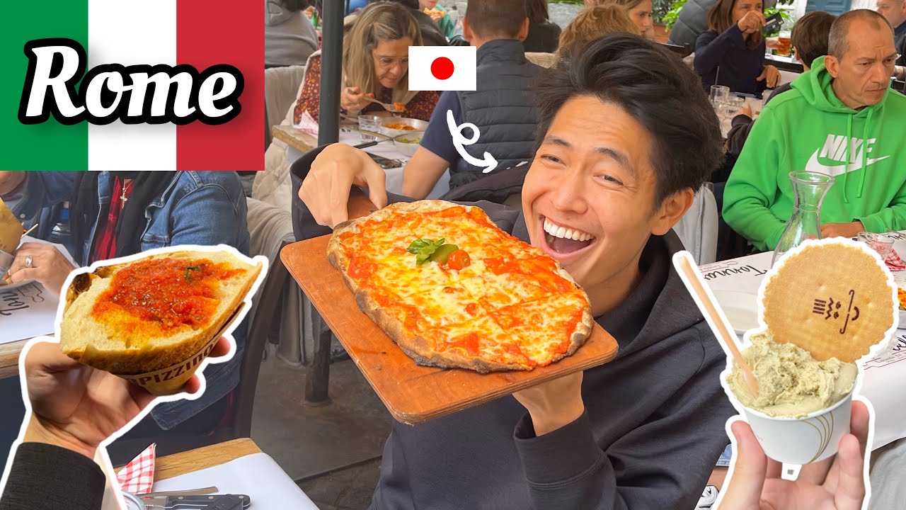 Japanese guy tries Authentic Italian Food in Rome, Italy🇮🇹 - YouTube