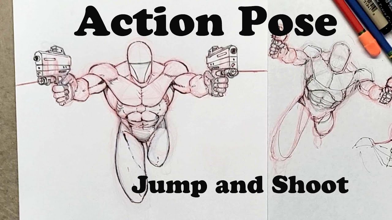 Action Pose Jump and Shoot - YouTube