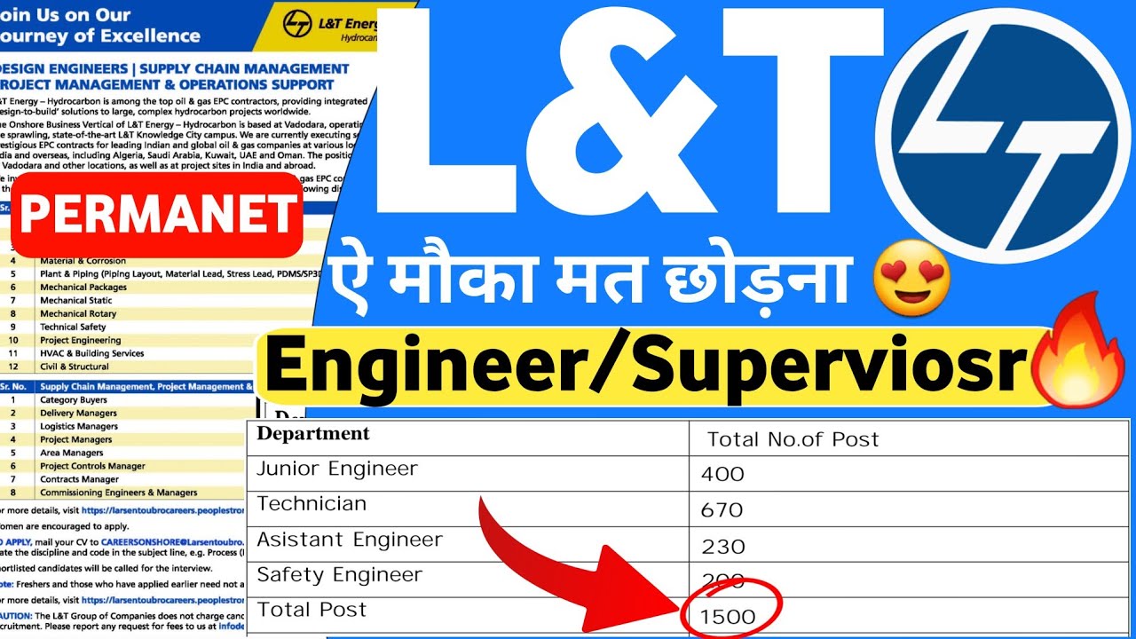 L&T Recruitment 2023 | Salary: 65,000₹/-| L and T Recruitment 2023 | L ...