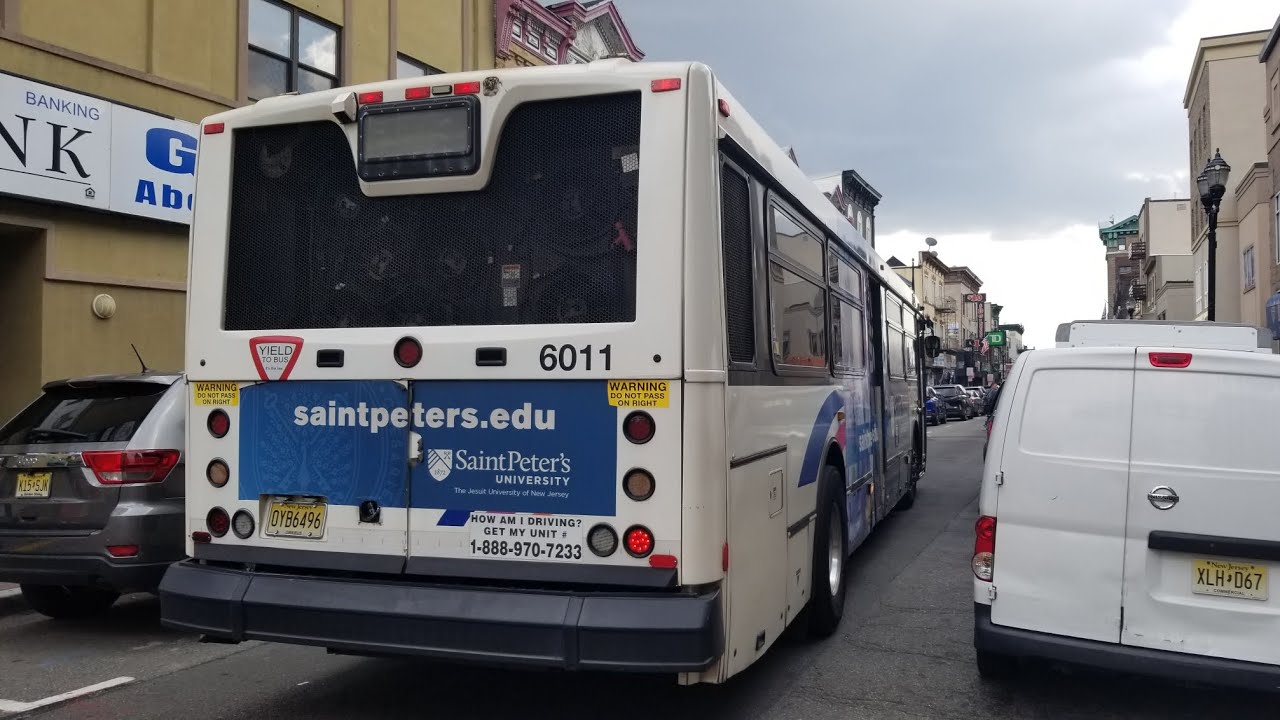 NJT ONE Bus 84 Journal Square via Bergenline (NABI 40-SFW 6011) - YouTube