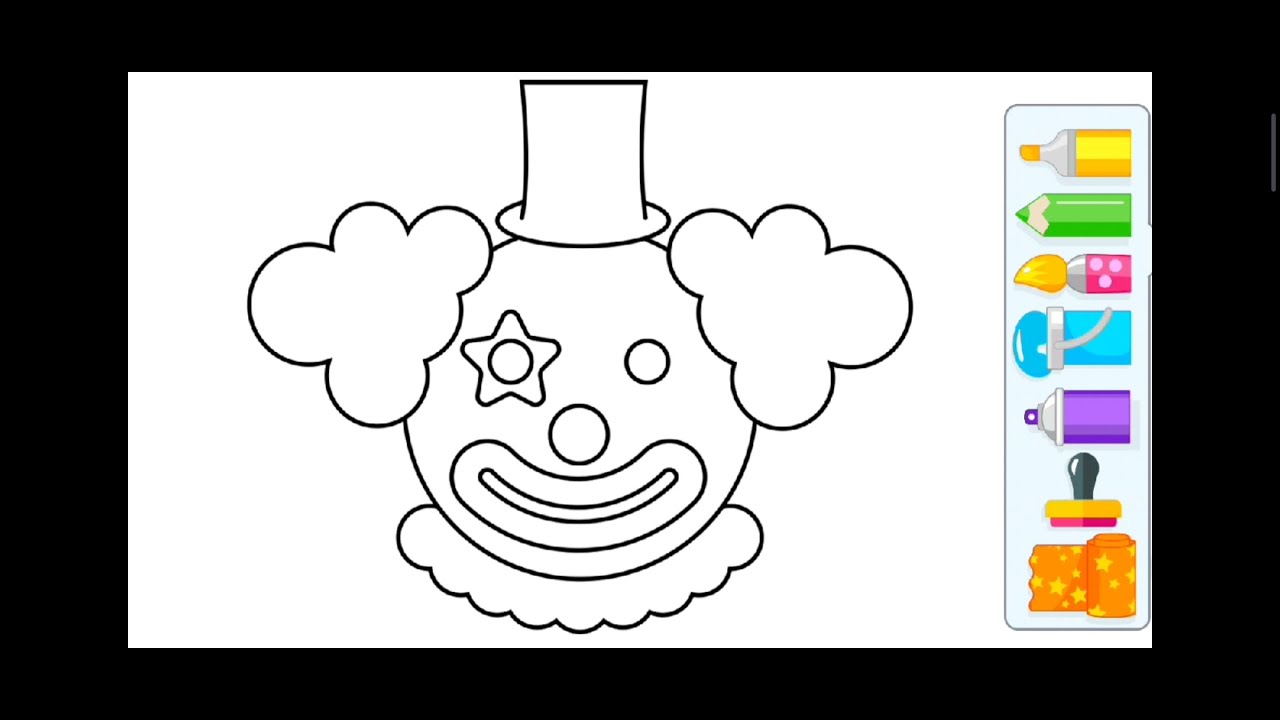 Mewarnai Gambar Kepala Badut Untuk Anak-anak | Ayo belajar mewarnai ...