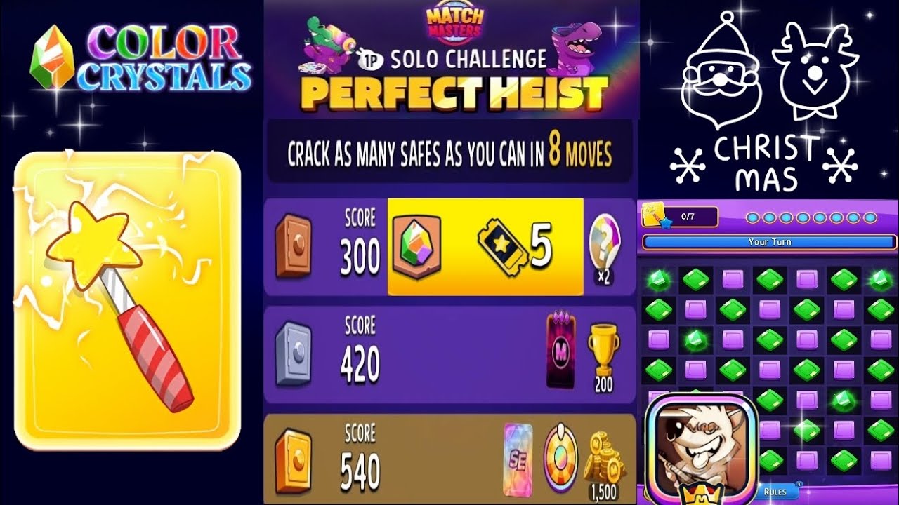 Solo Challenge 5 Tickets Color Crystals | Match masters - YouTube