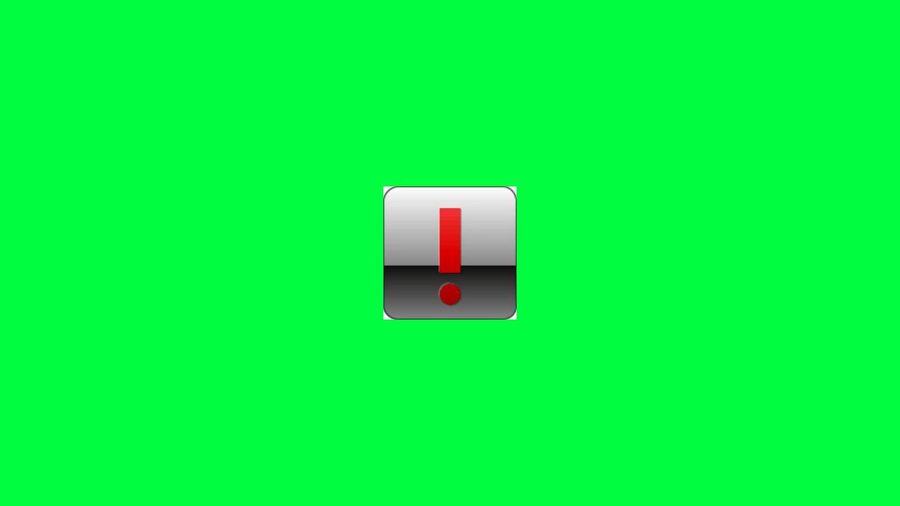 Footage Exclamation Point Button Green Screen - YouTube