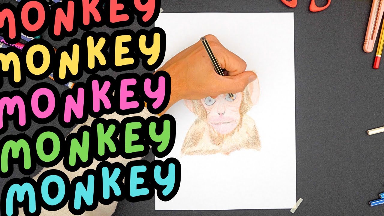 How to Draw a Monkey 🐵 | Easy Tutorial with Colorful Pencils - YouTube
