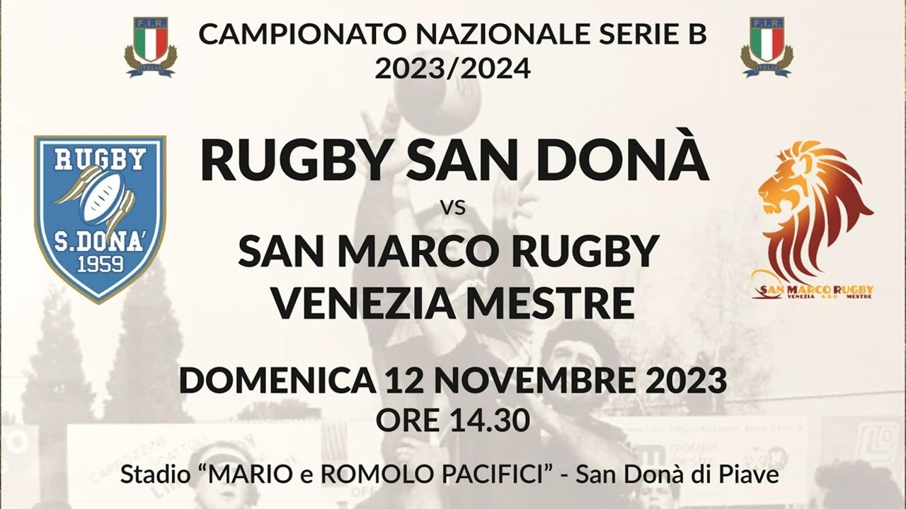 RUGBY SAN DONA' vs SAN MARCO RUGBY VENEZIA MESTRE " HIGHLIGHTS " - YouTube