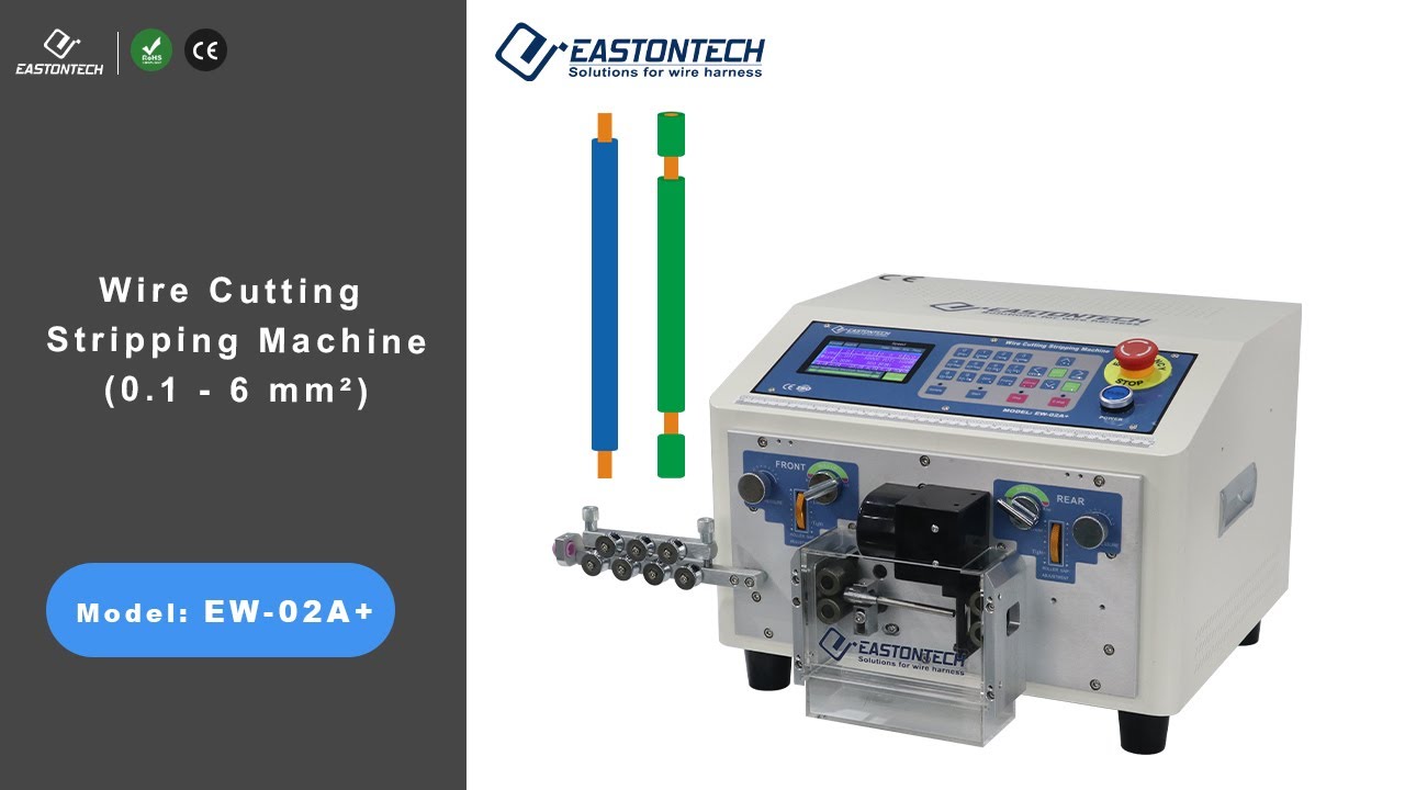 EW-02A+ Wire Cutting Stripping Machine 0.1-6 mm² EASTONTECH - YouTube