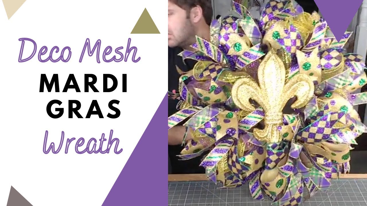 DIY Mardi Gras Deco Mesh Wreath! | Deco Exchange Tutorial - YouTube