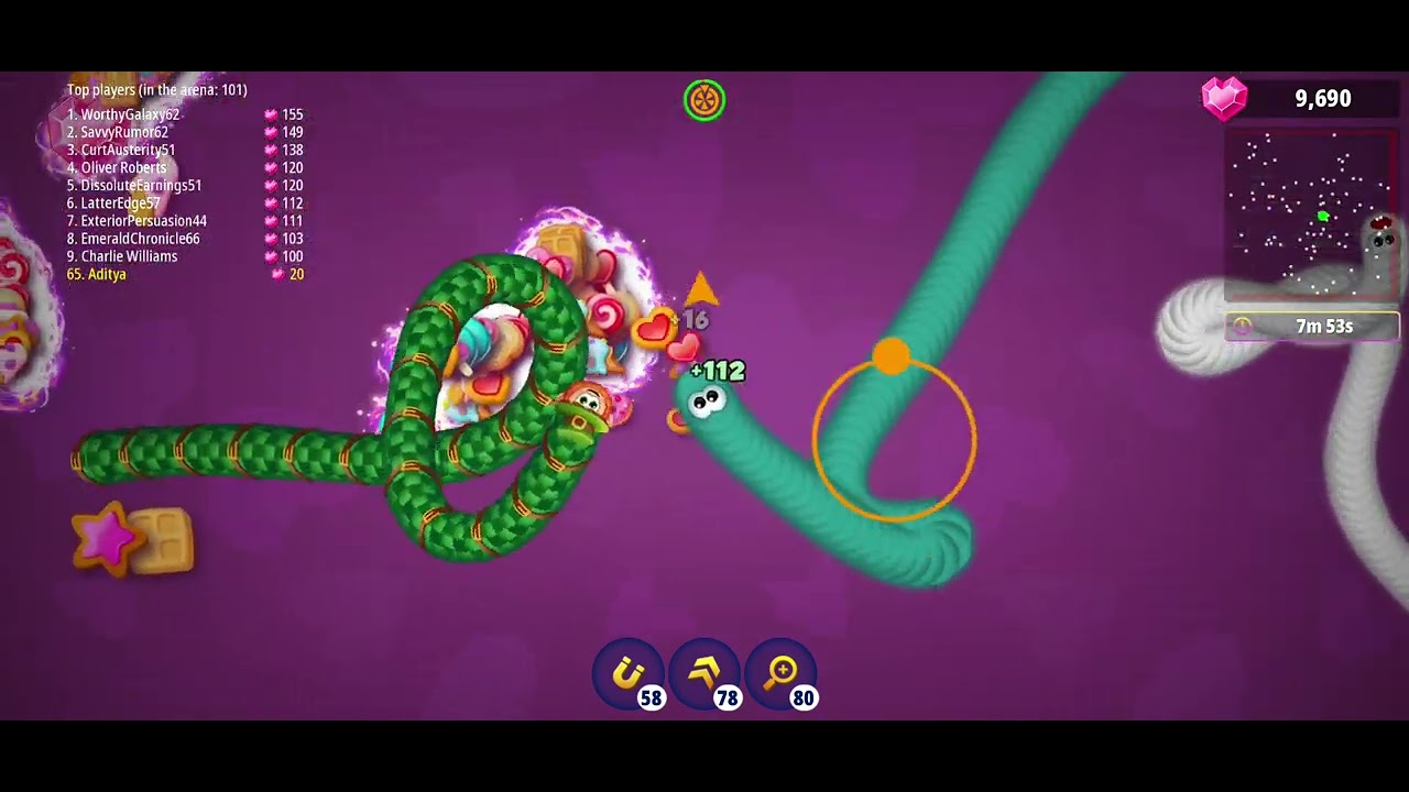 Valentine De special 2024 worms zone io small gameplay big snake big score update level - YouTube