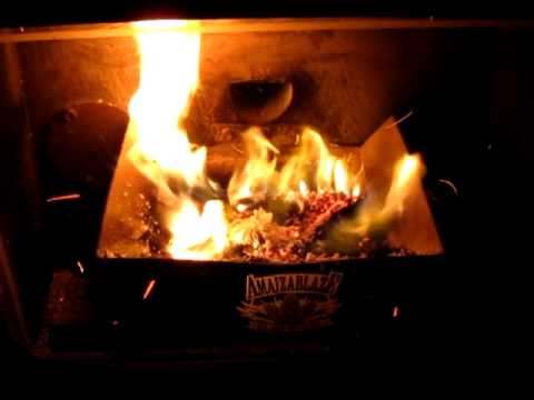 Lighting pellets in the stove - YouTube