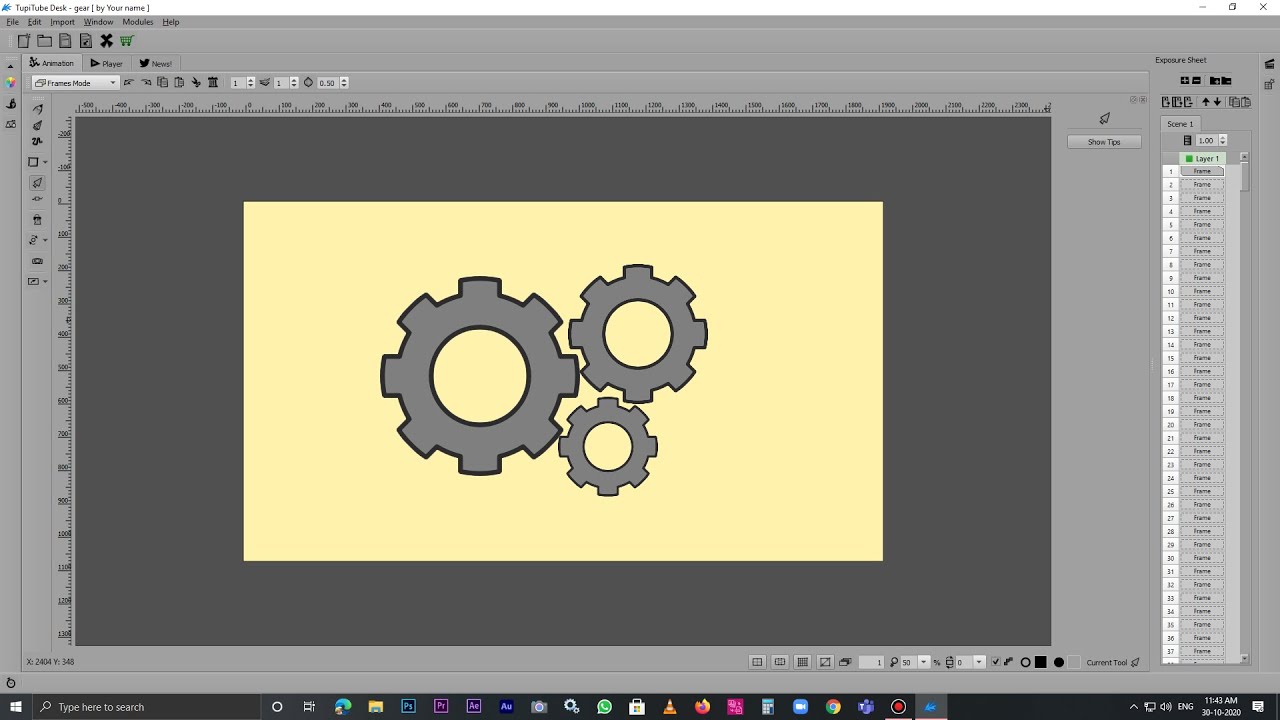 How to animate a gear in Tupi tube 2D desk l 2023 l Easy method - YouTube