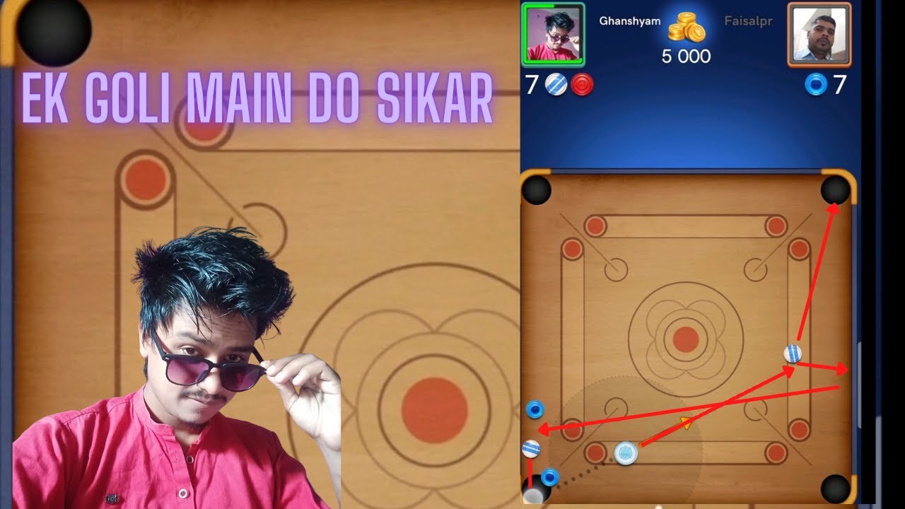 Ek Goli Main Do sikar wla Shot/Carrom Pool/Ghana Gaming - YouTube