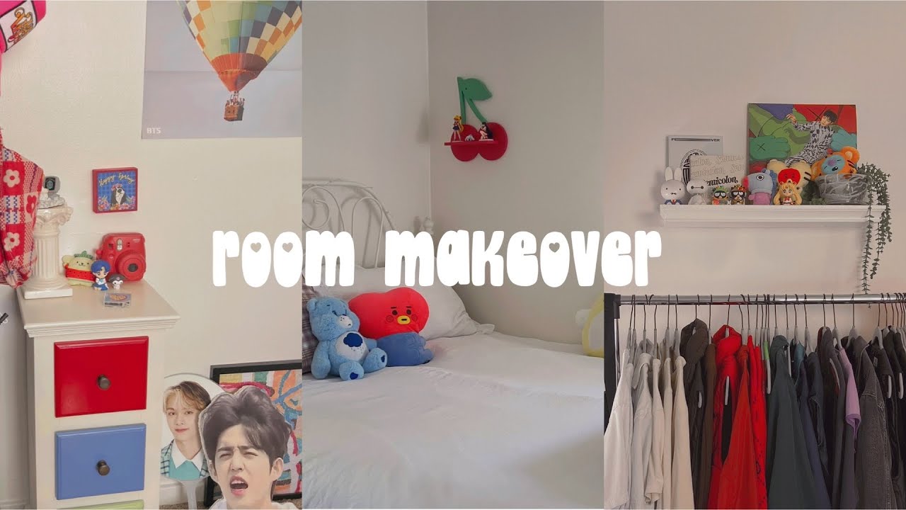 mini room makeover - colorful, kpop, pinterest inspired - YouTube