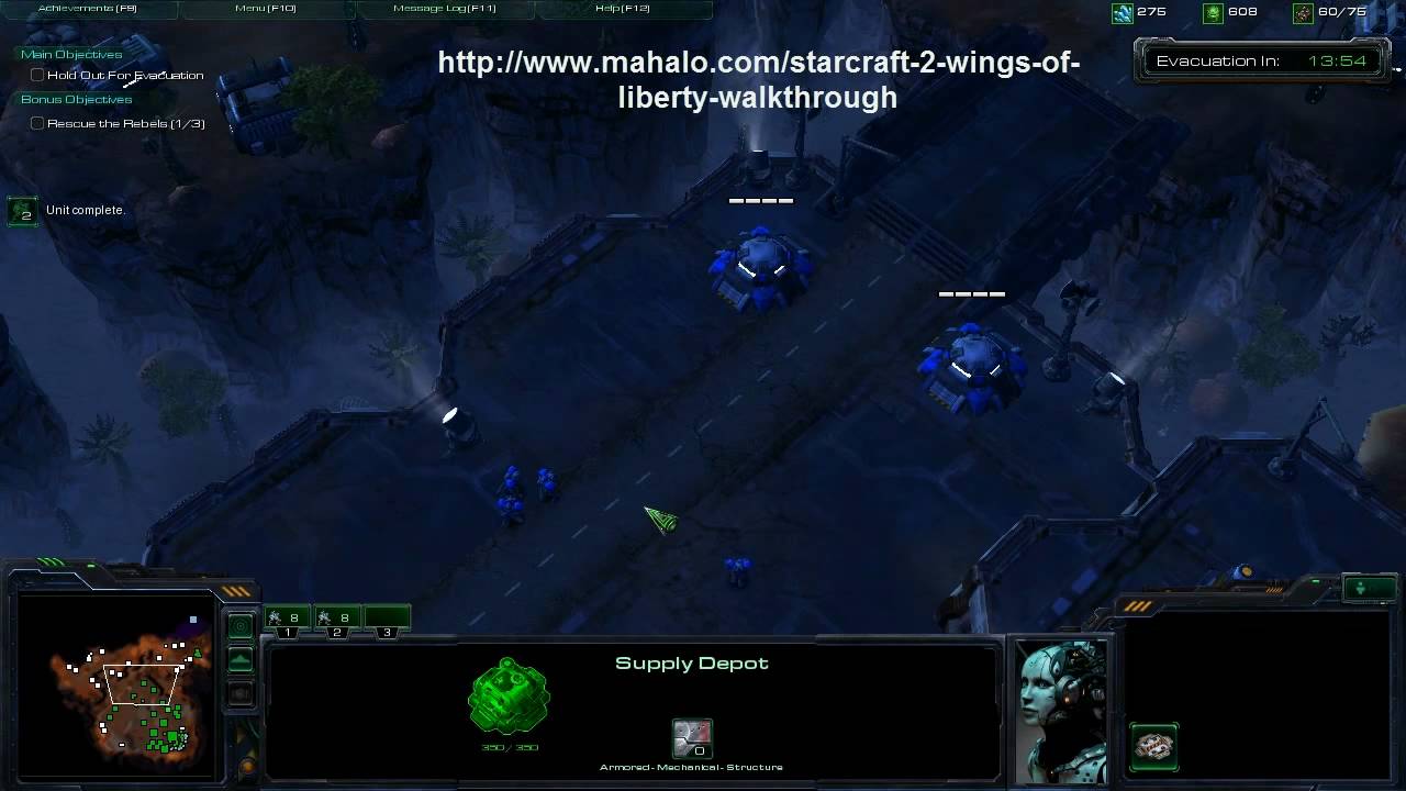 StarCraft II Walkthrough - Terran - Mission 3: Zero Hour Part 1 - YouTube