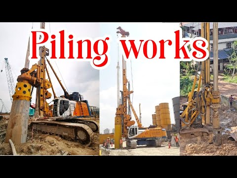 PILING WORKS | installing piles in the construction of deep foundation ...